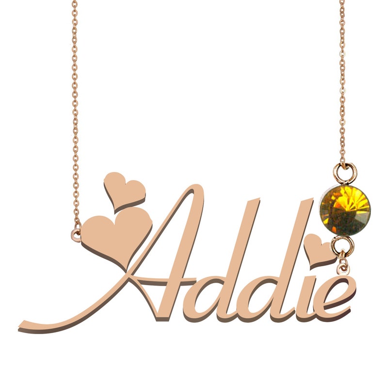 Addie Name Necklace Personalized Name Plate Necklace Best - Etsy