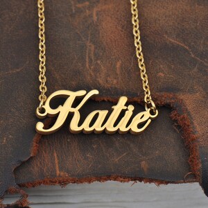 Katie Gift Name Necklace, Customized Gold Name Necklace, Necklace With ...
