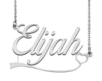 Elijah Name Necklace - Etsy