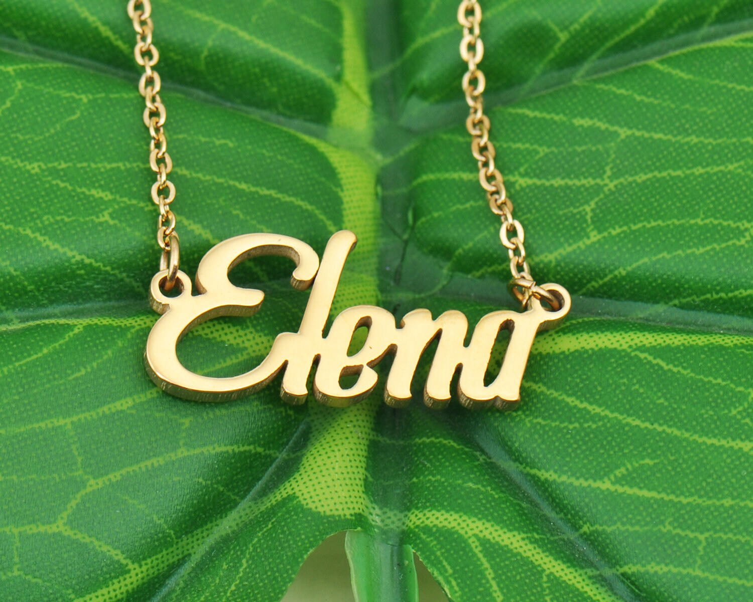 Elena Custom Name Necklace Personalized Letter Nameplate - Etsy
