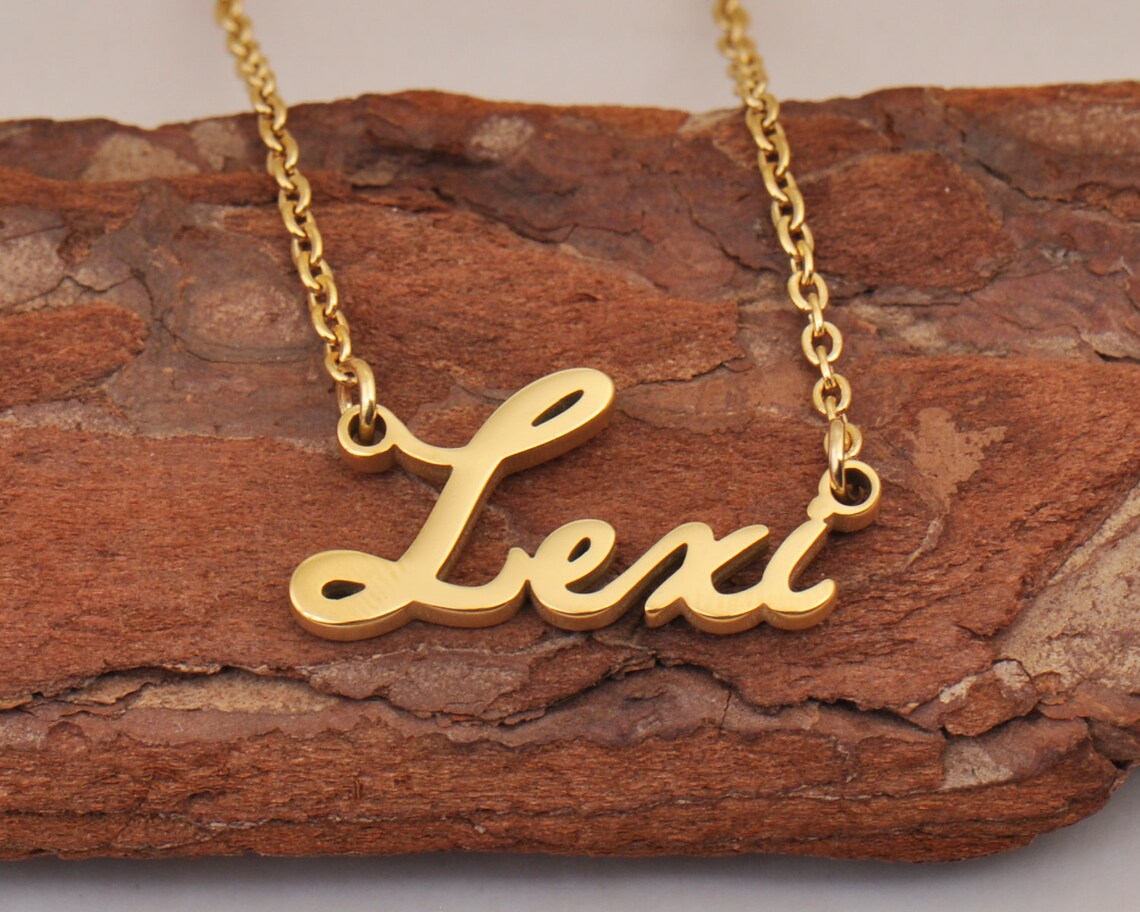 Lexi Name Necklace Customized Letter Initial Name Necklace | Etsy