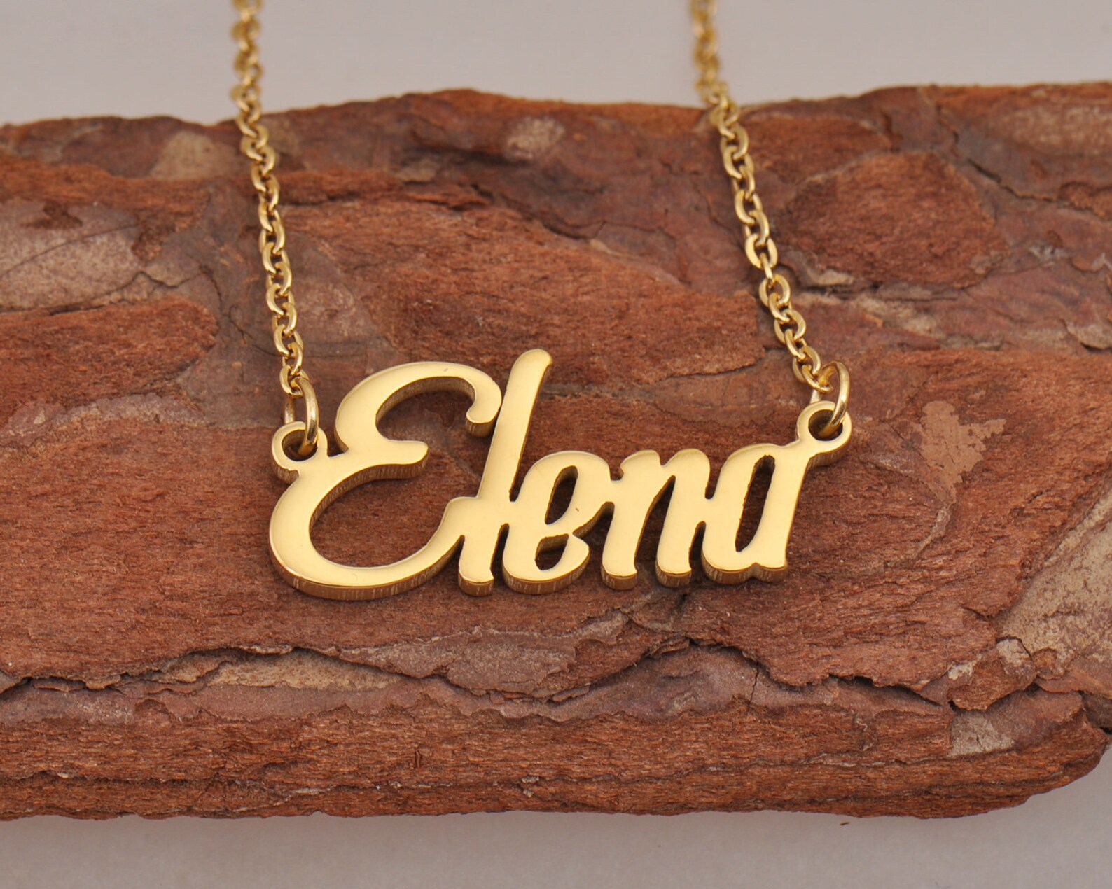Elena Custom Name Necklace Personalized Letter Nameplate - Etsy