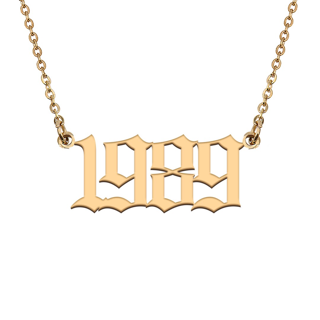 Year of Birth Necklace Date Necklace Numbers Necklace - Etsy UK