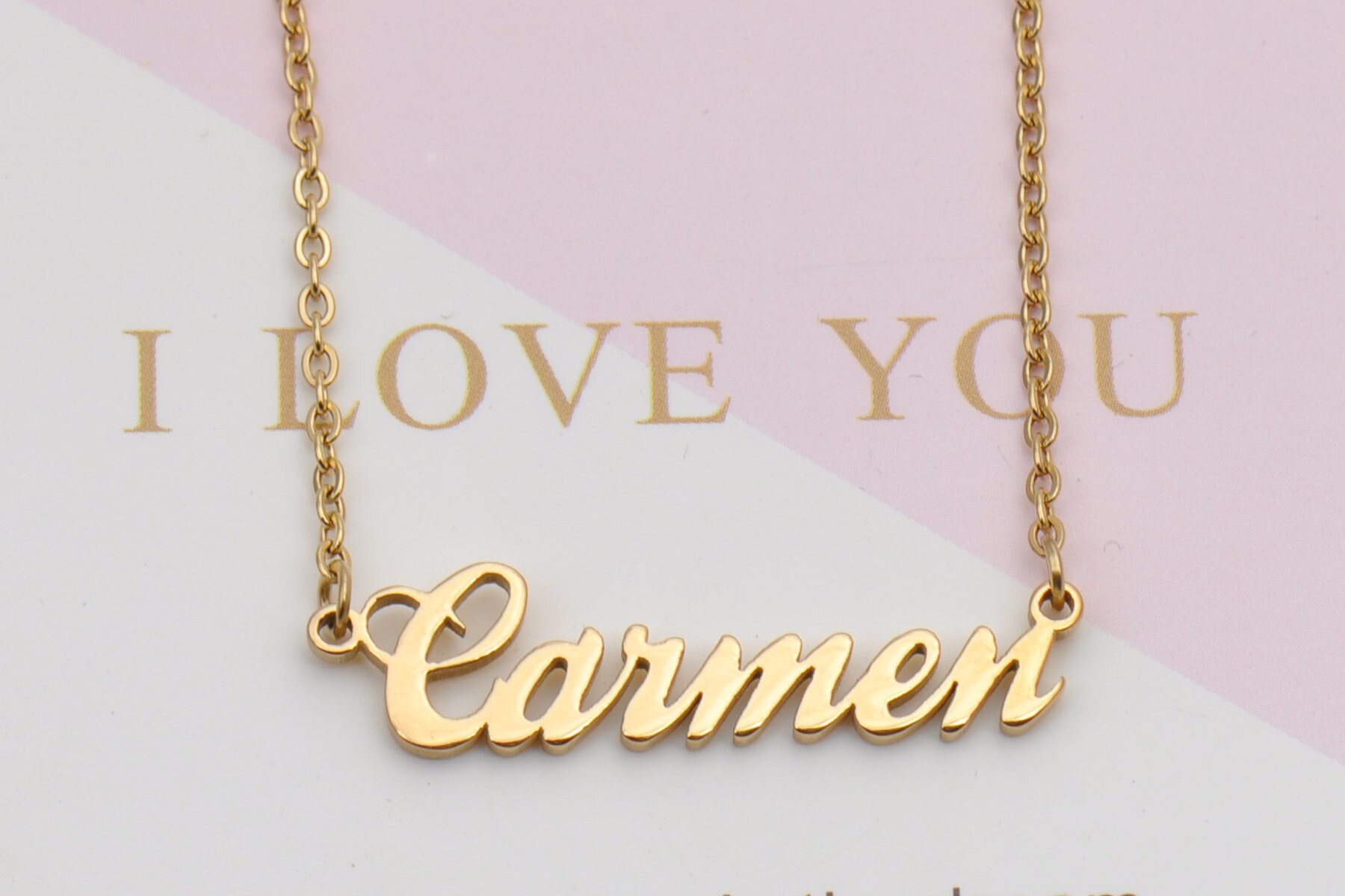 Carmen Name Letter Necklace Dainty Necklace Custom Name - Etsy
