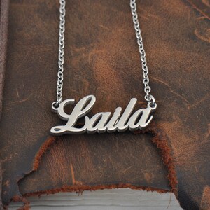 Laila Personalized Name Necklace, Customized Name Plate Necklace, Name ...