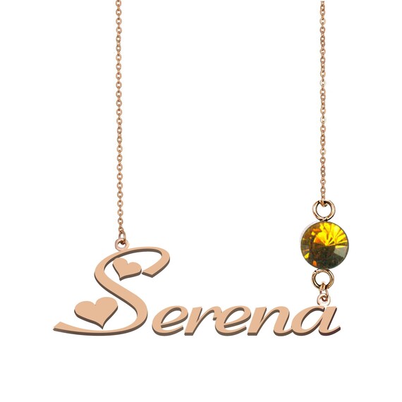 Serena Name Necklace Gold Custom Name Necklace Necklace With | Etsy