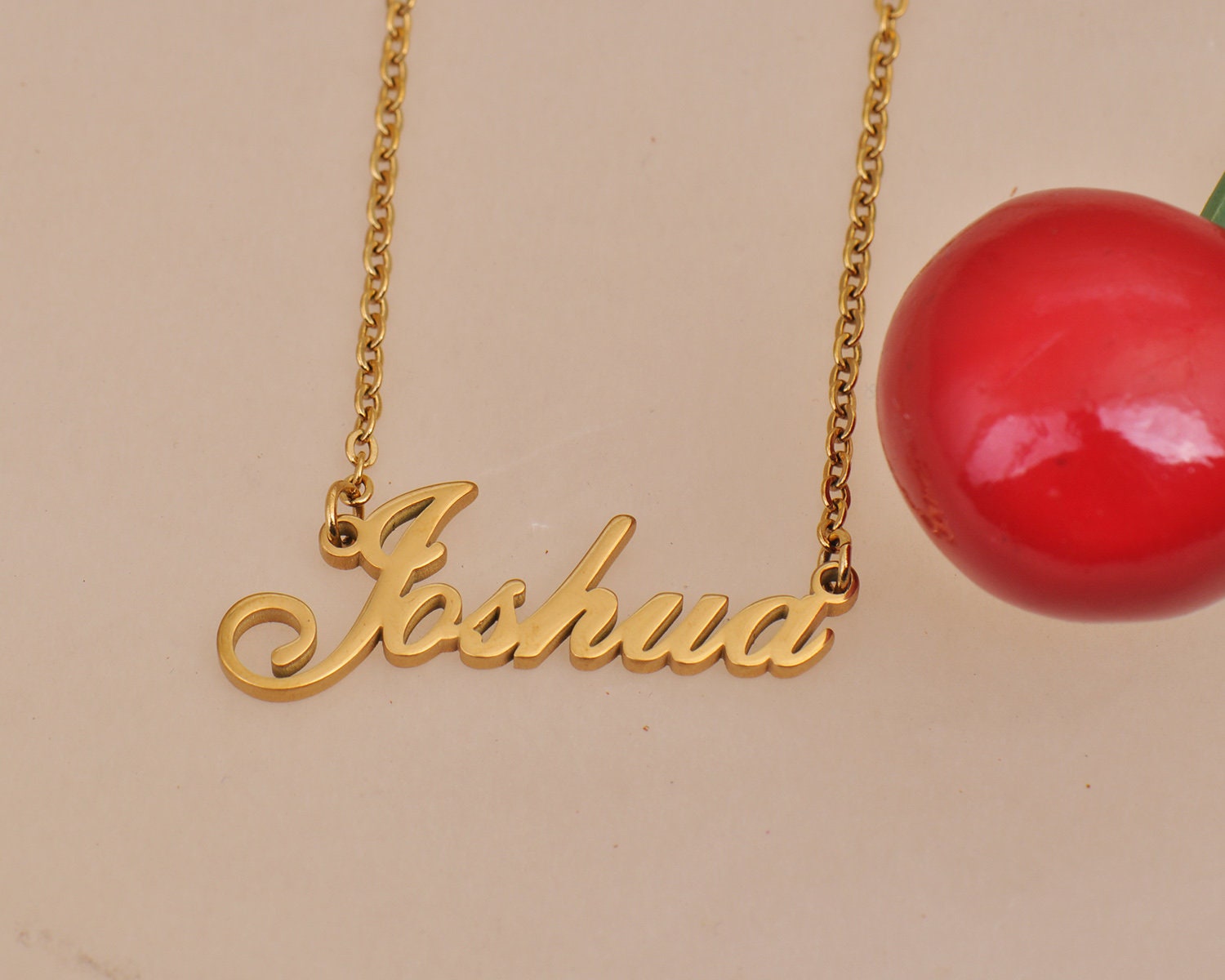 Joshua Customized Name Necklace Simplicity Name Plate | Etsy