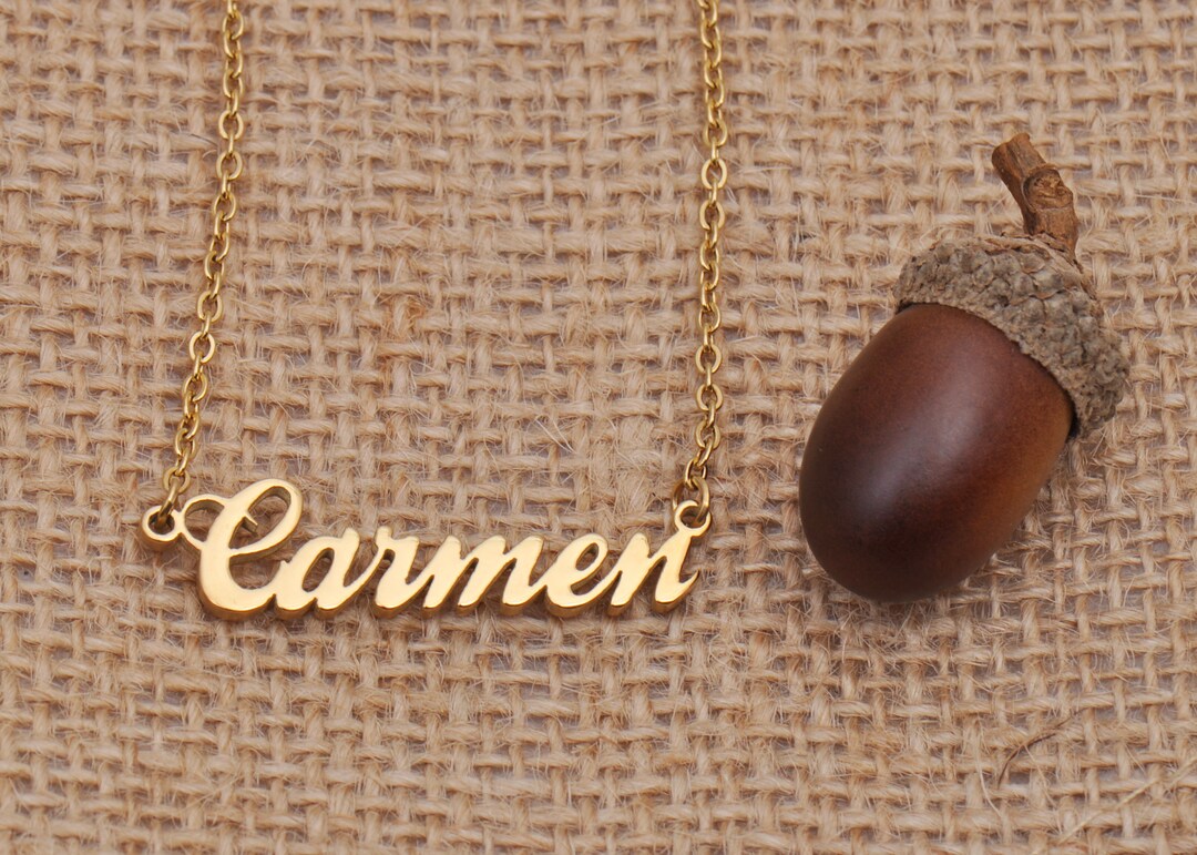 Carmen Name Letter Necklace, Dainty Necklace, Custom Name Pendant, Gift ...