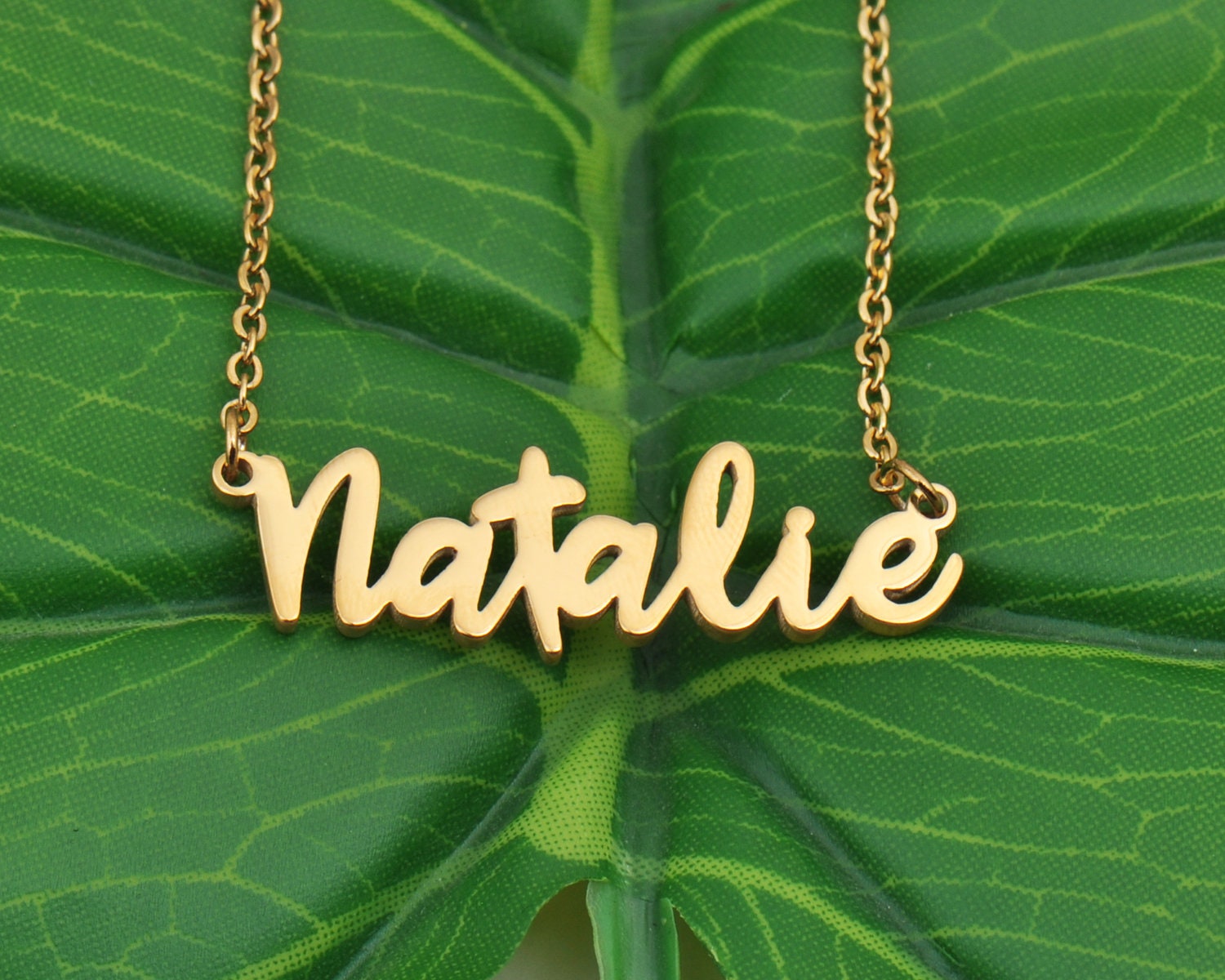 Natalie Name Necklace Personalized Engagement Necklace With - Etsy