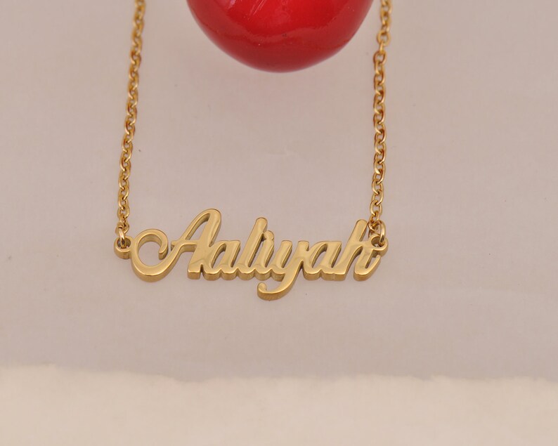 Aaliyah Personalized Name Necklace Name Plate Necklace | Etsy