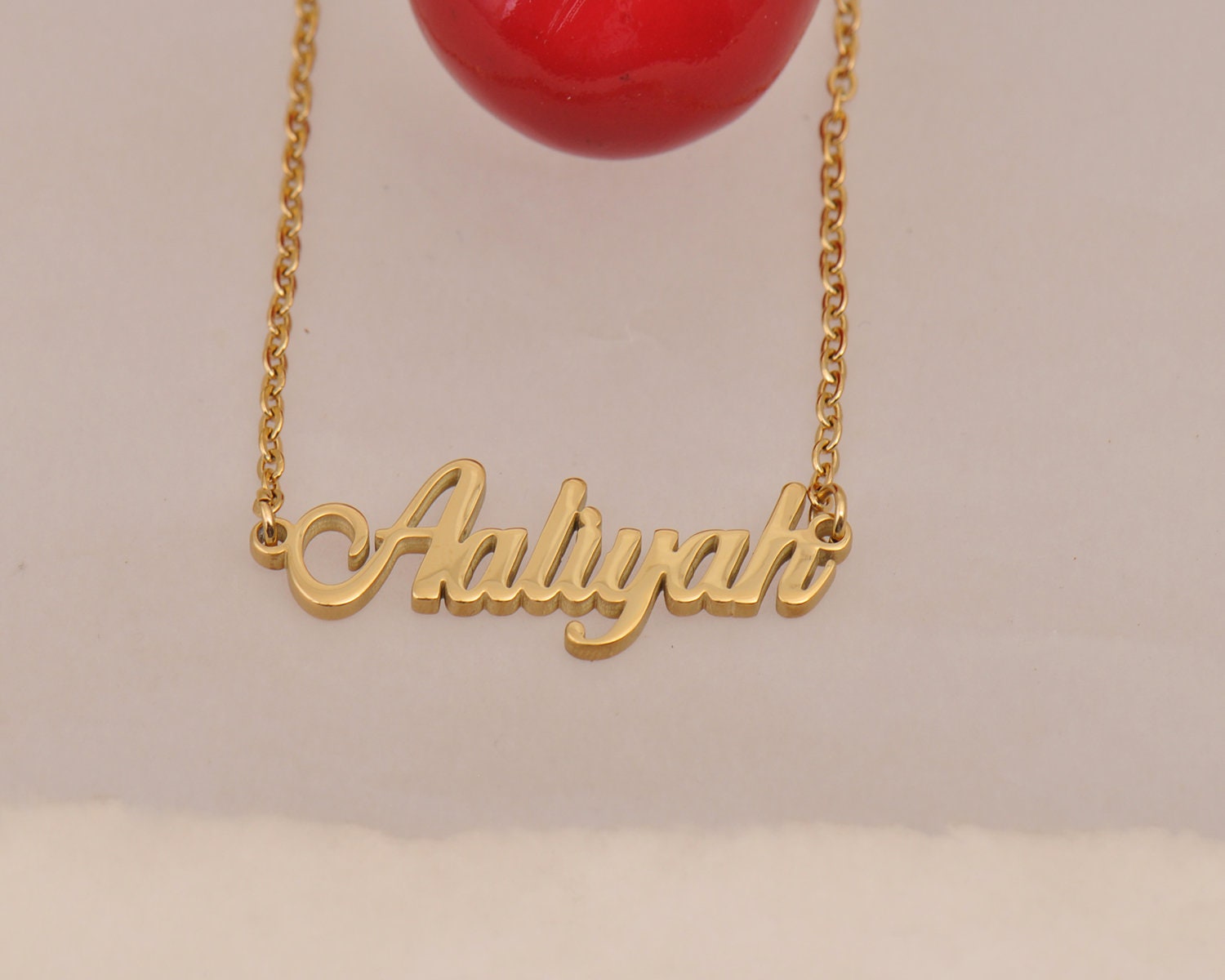 Aaliyah Personalized Name Necklace Name Plate Necklace | Etsy