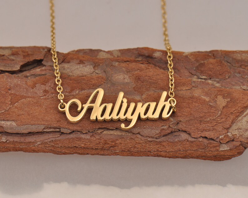Aaliyah Personalized Name Necklace Name Plate Necklace | Etsy