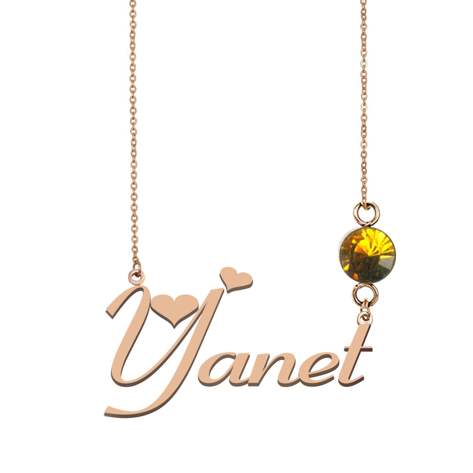 Yanet Gift Name Necklace With Birthstone Customized Name - Etsy