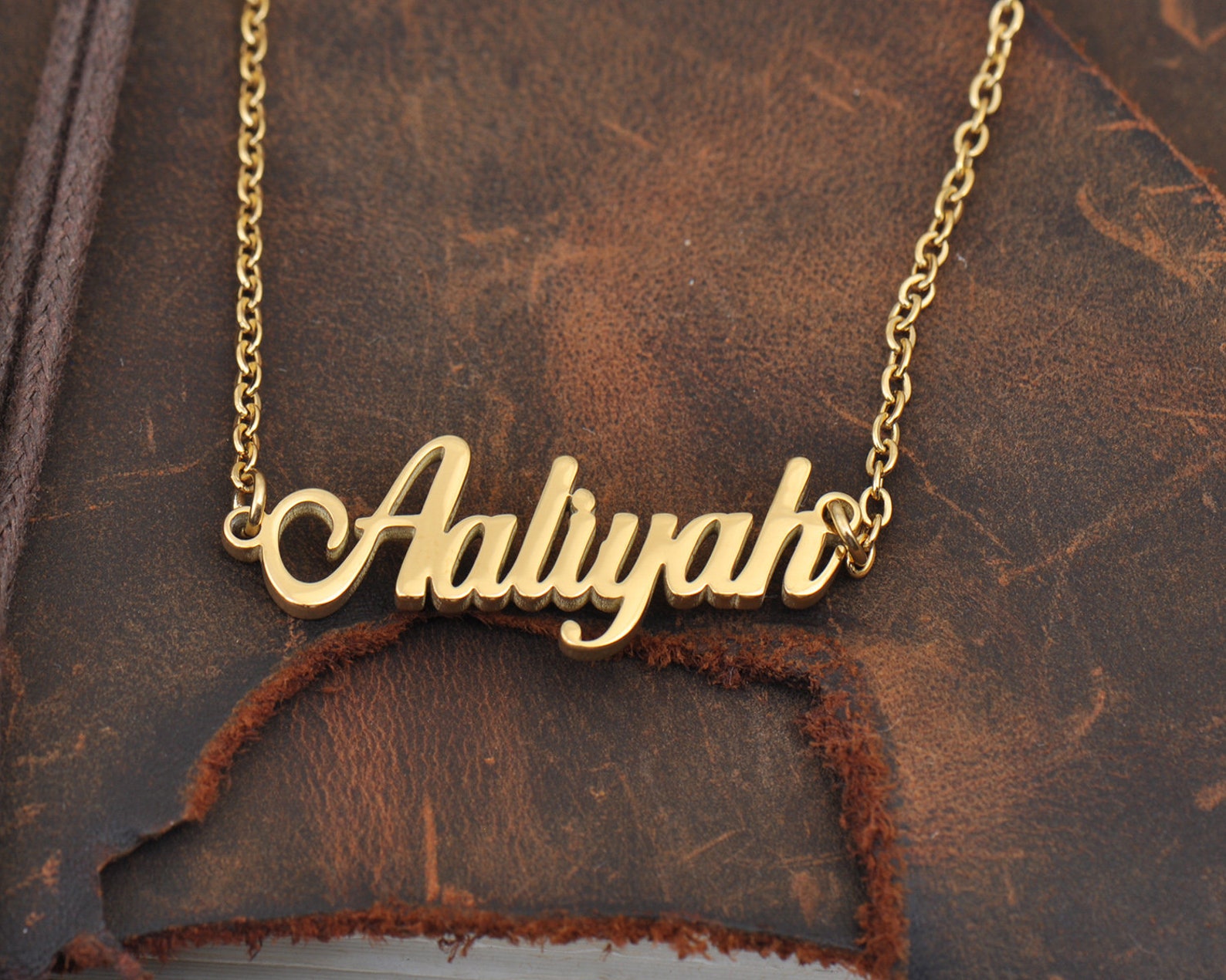 Aaliyah Personalized Name Necklace Name Plate Necklace | Etsy