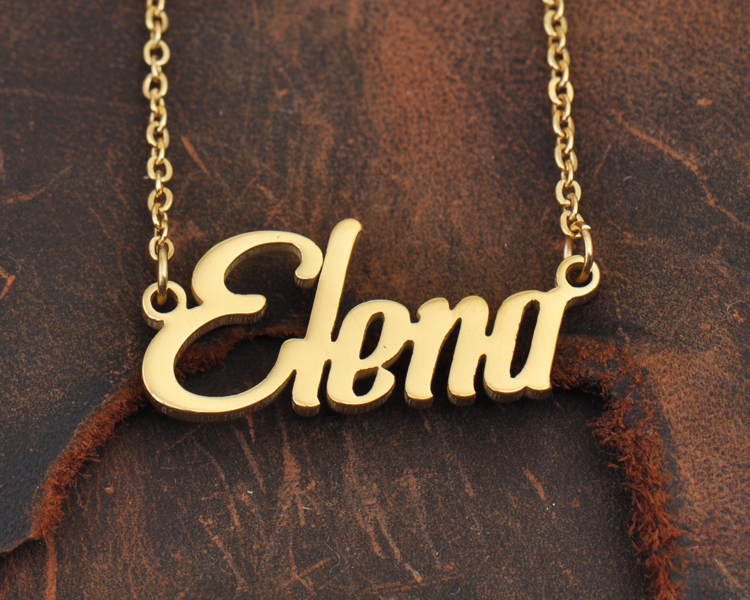 Elena Custom Name Necklace Personalized Letter Nameplate - Etsy