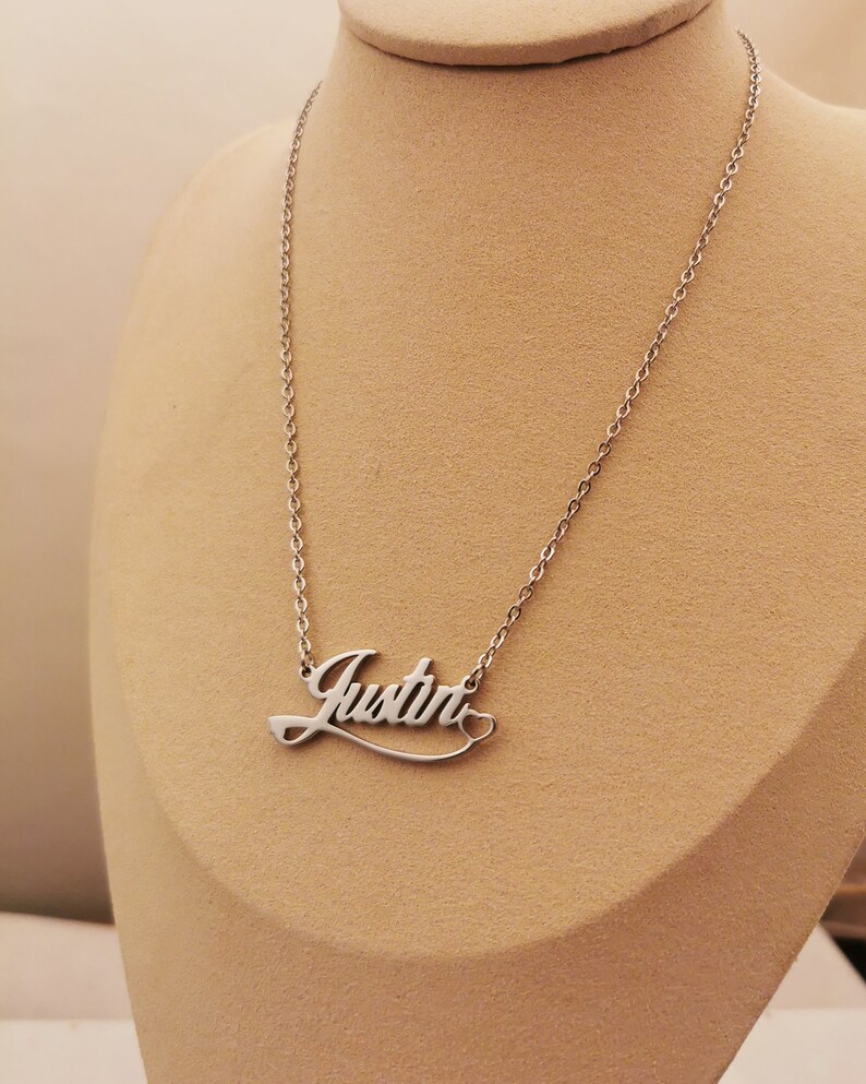 Name Necklace Name Necklace Personalized Silver Chain Name - Etsy
