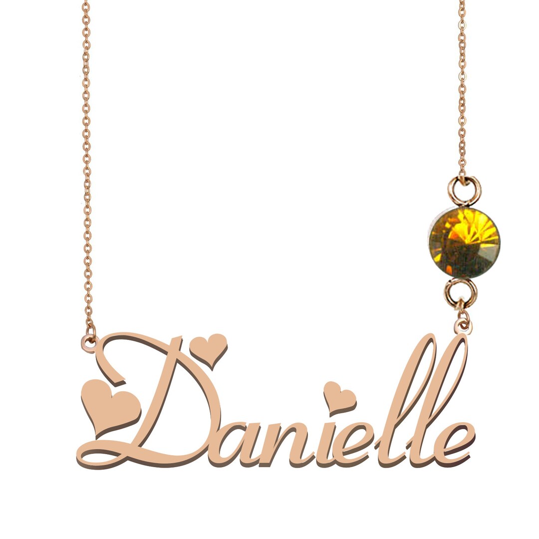 Danielle Gift Name Necklace With Birthstone, Customized Name Necklace ...