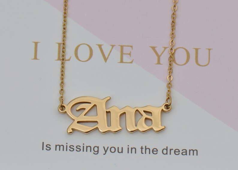 Ana Name Necklace Custom Name Necklace Name Necklace Gold - Etsy