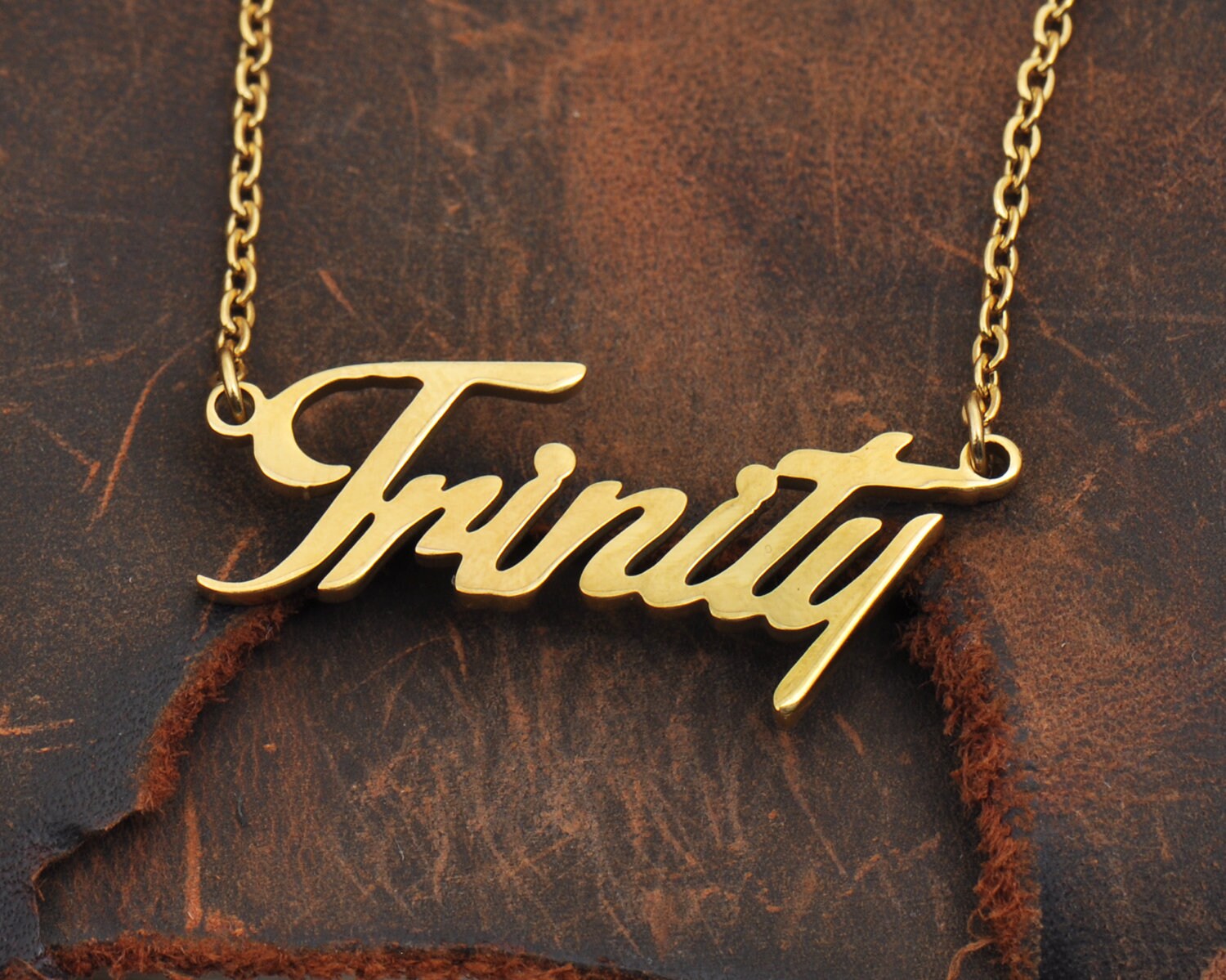 Trinity Name Necklace Custom Letter Initial Name Necklace - Etsy