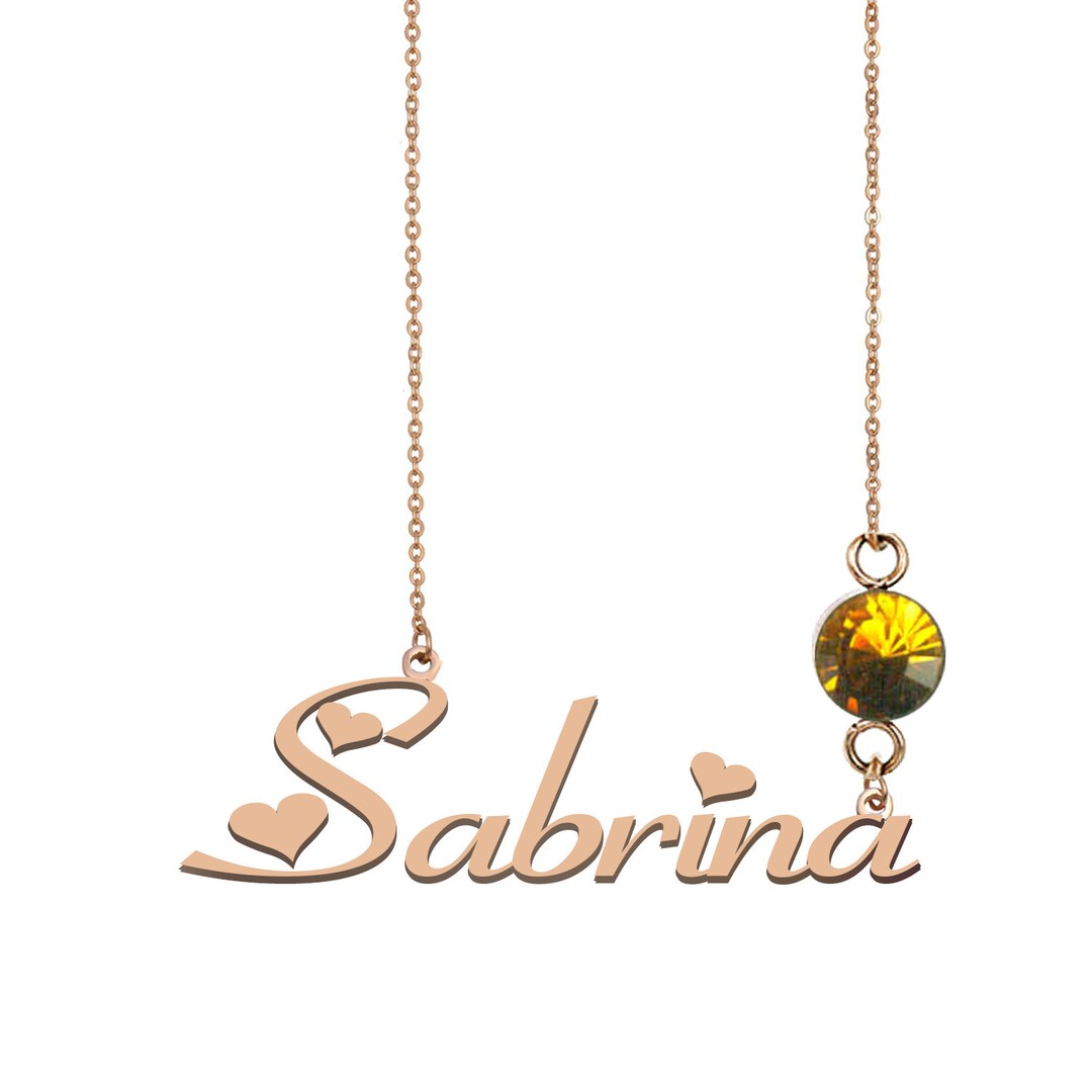 Sabrina Name Necklace Gold, Custom Name Necklace, Necklace With Name ...