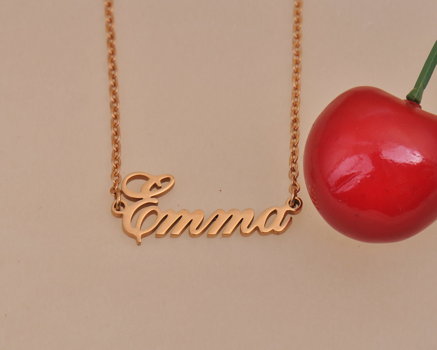 Emma Name Necklace Customized Name Plate Necklace Name | Etsy