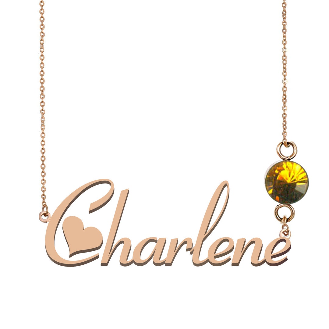 Charlene Gift Name Necklace With Birthstone Customized Name - Etsy UK