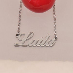 Laila Personalized Name Necklace, Customized Name Plate Necklace, Name ...