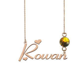 Rowan Name Plate Necklace - Etsy