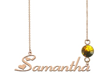 Samantha Name Necklace - Etsy