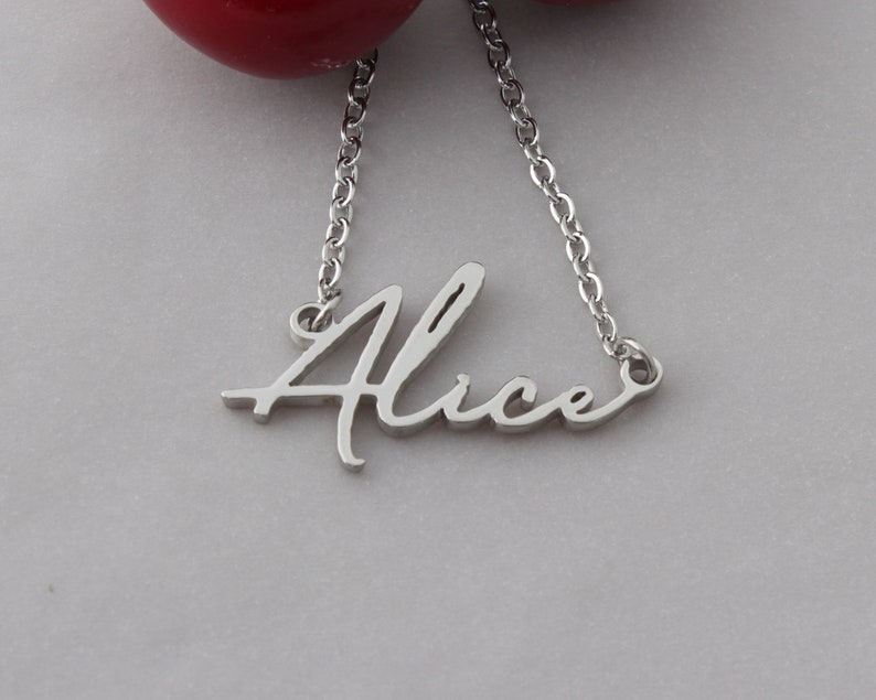 Alice Name Necklace Custom Letter Necklace Name Pendant in | Etsy