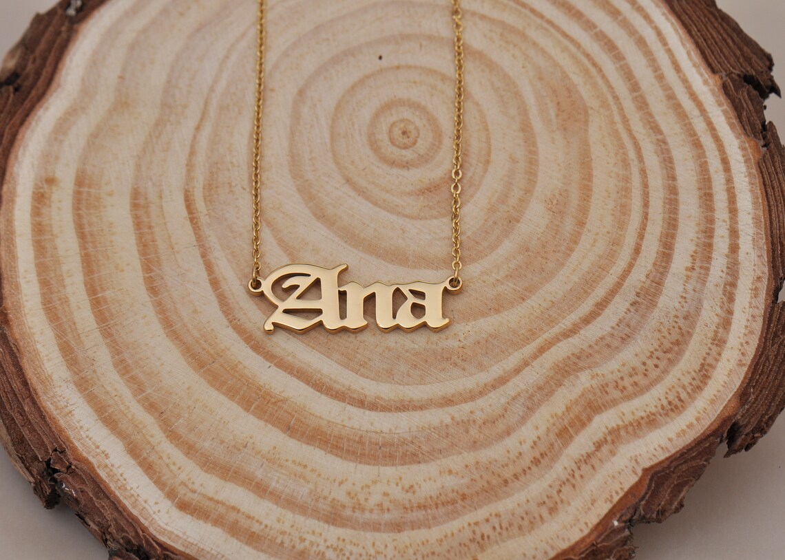 Ana Name Necklace Custom Name Necklace Name Necklace Gold - Etsy
