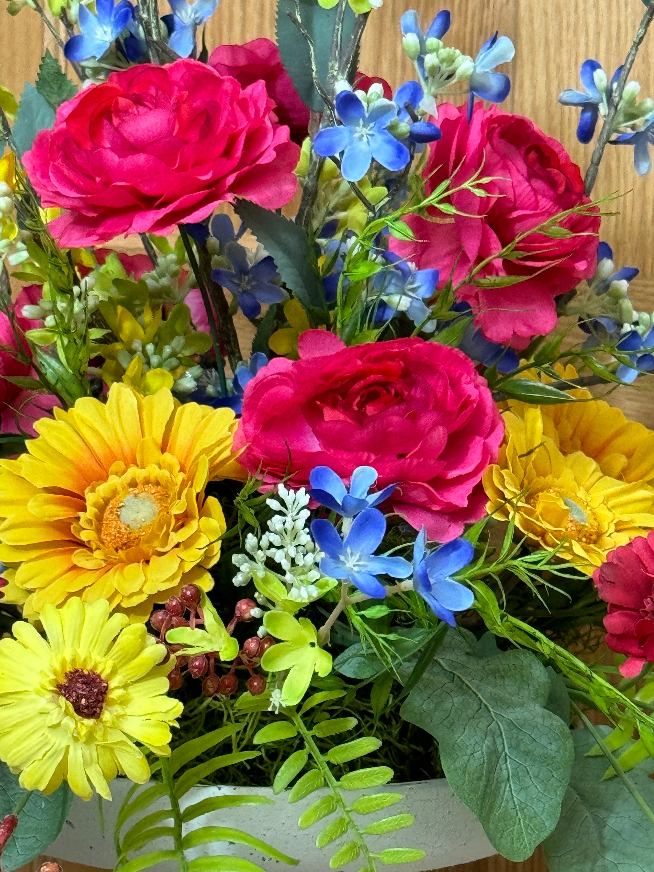 Spring Gerbera Daisy Centerpiece for Table, Summer Floral Arrangement ...