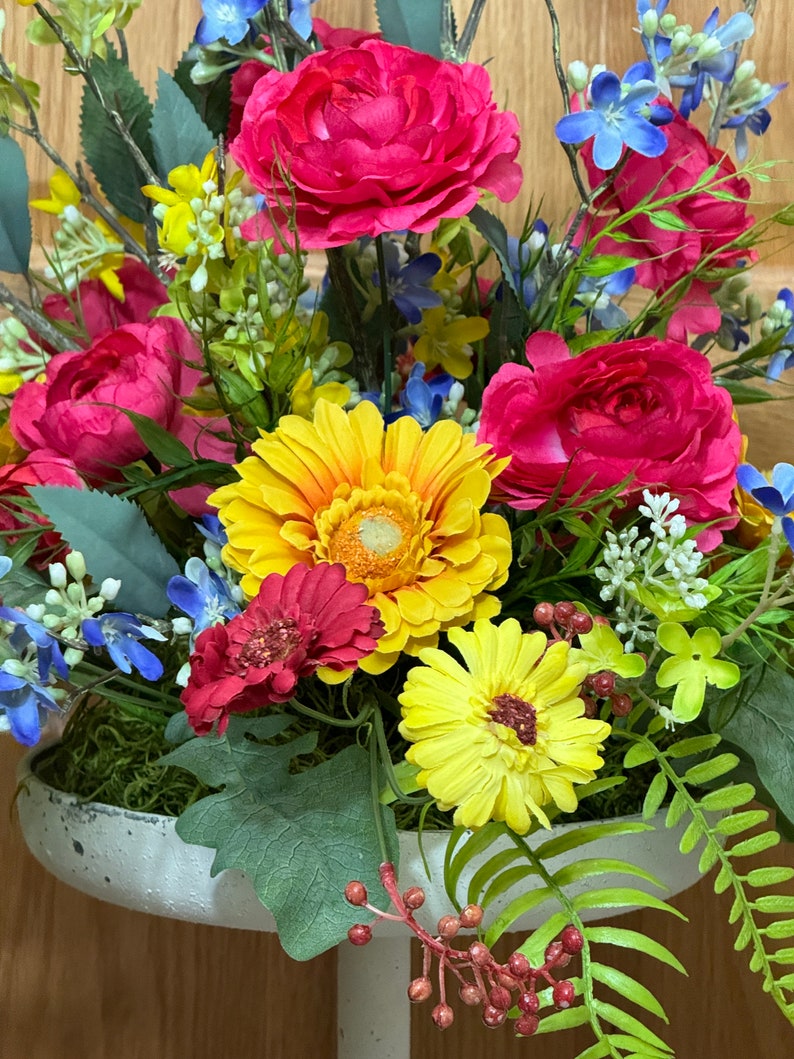 Spring Gerbera Daisy Centerpiece for Table, Summer Floral Arrangement ...