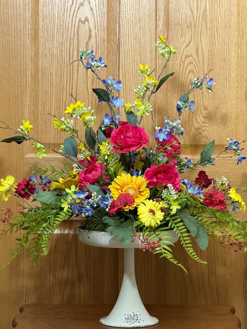 Spring Gerbera Daisy Centerpiece for Table, Summer Floral Arrangement ...