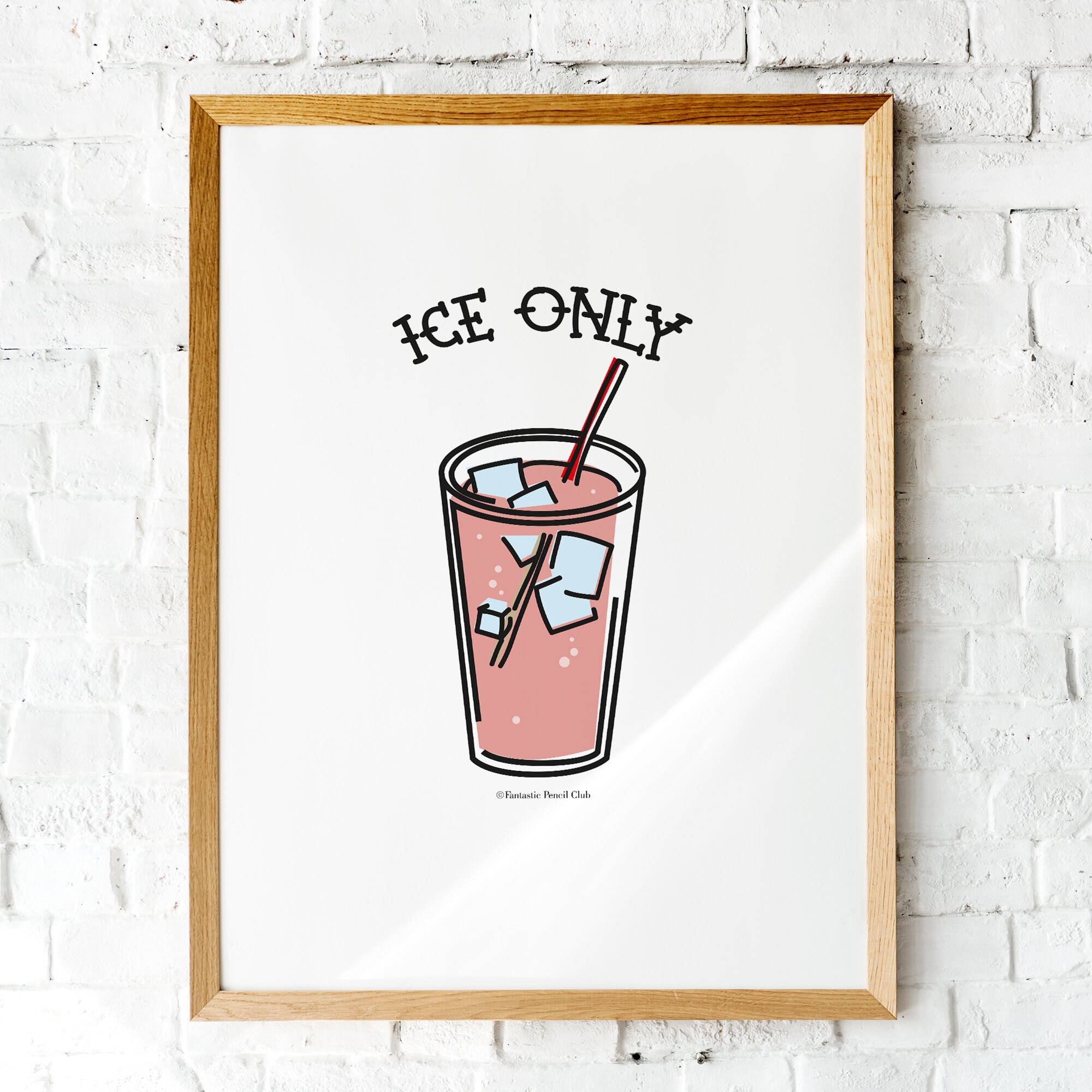 Ice Only Pink Juice With Ice Summer Decor Art Print - Etsy