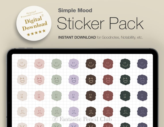 Templates iPad Digital Planner PNG INSTANT DOWNLOAD 80 Simple Mood ...