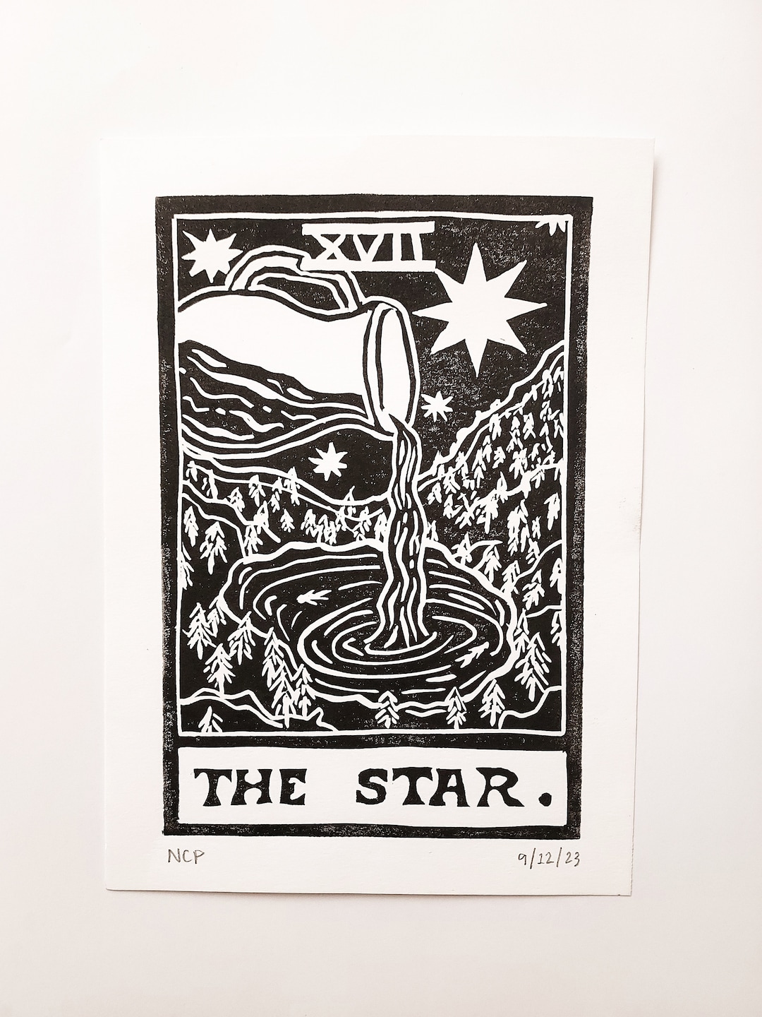 XVII - the Star || Tarot Series || Linocut || Prints - Etsy
