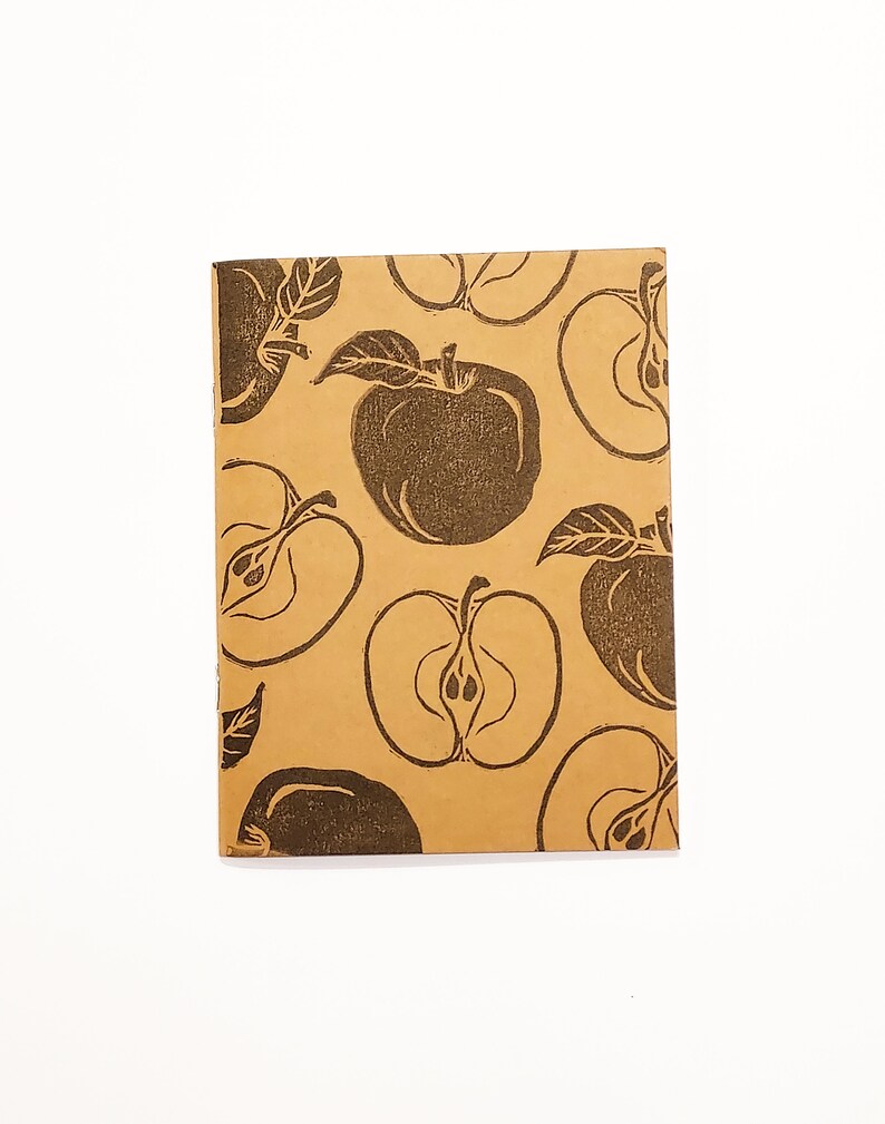Apple Journal Linocut Prints Journal - Etsy