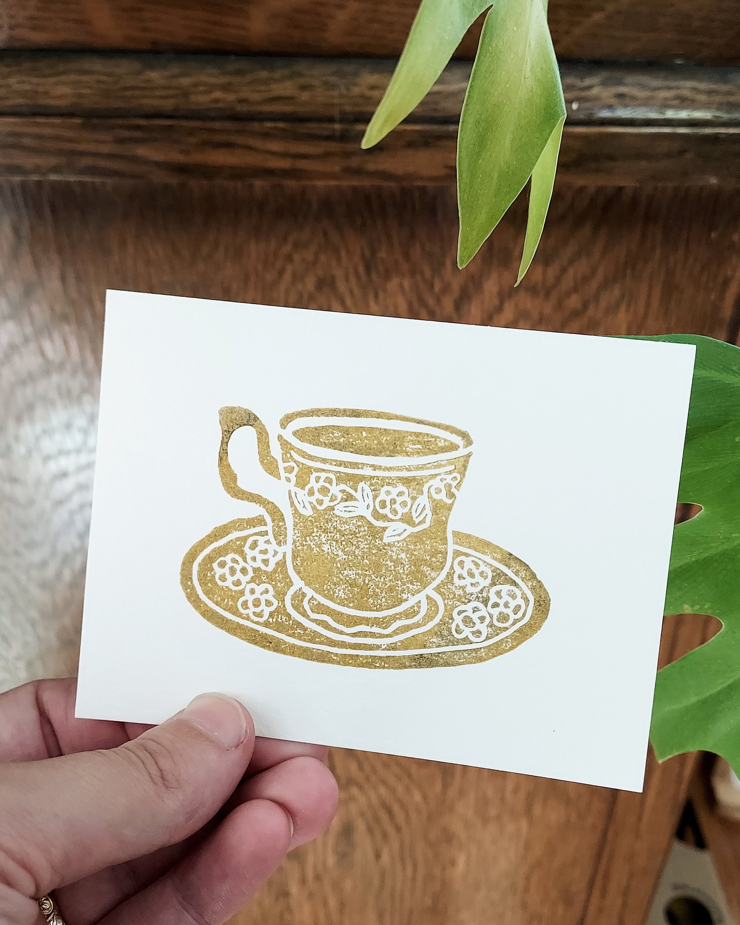 Little Teacup Print Linocut Prints - Etsy