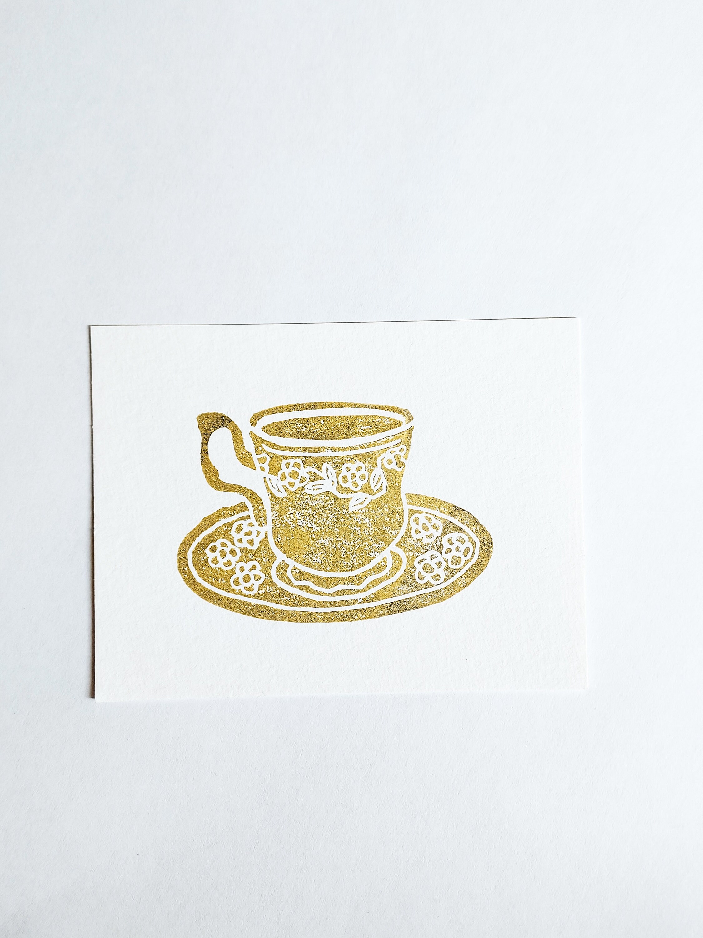 Little Teacup Print Linocut Prints - Etsy