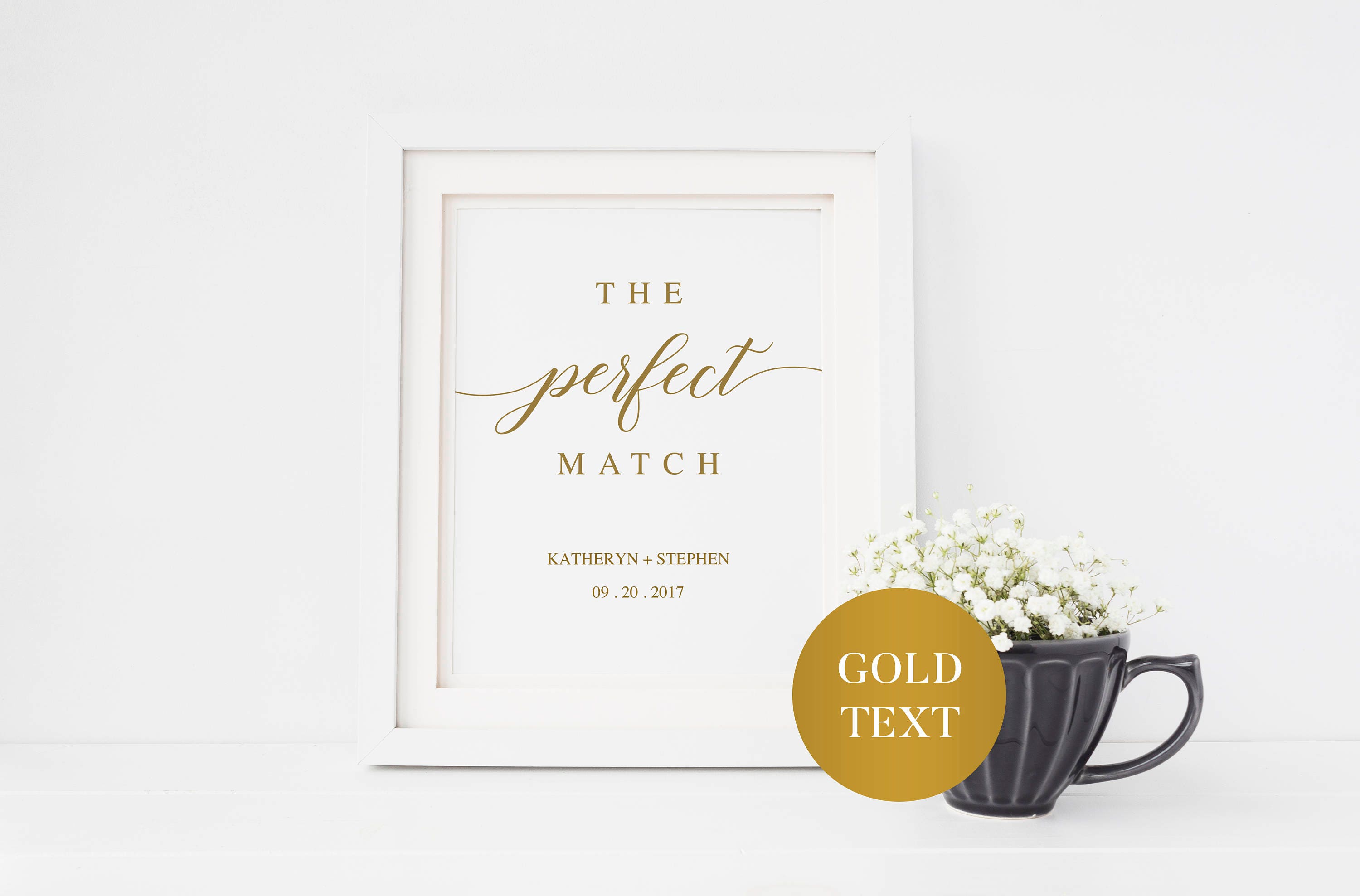 The Perfect Match Sign Printable Wedding Sign Custom | Etsy