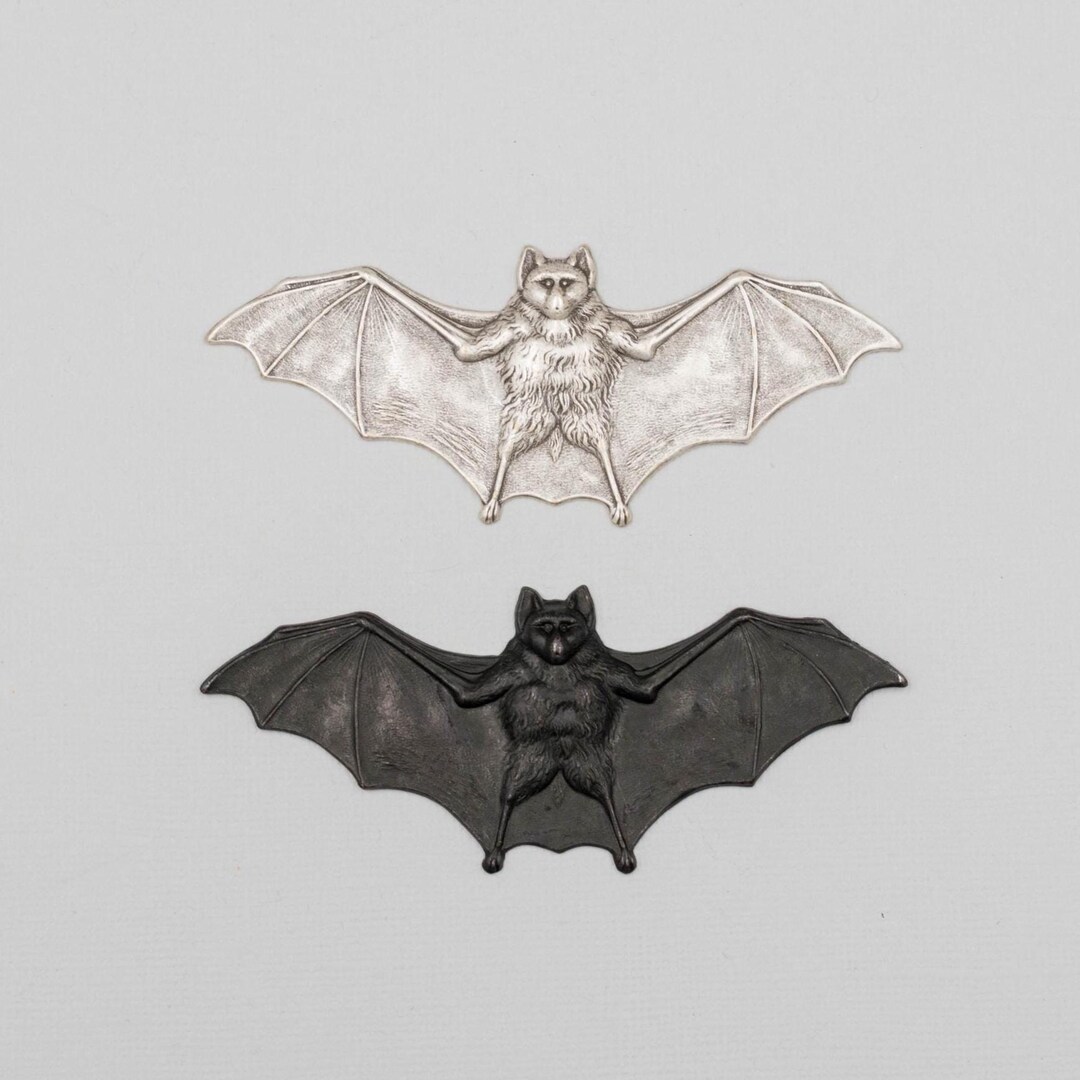 Large Brass Bat Stamping, DIY Gothic Jewelry Making, Supplies ...