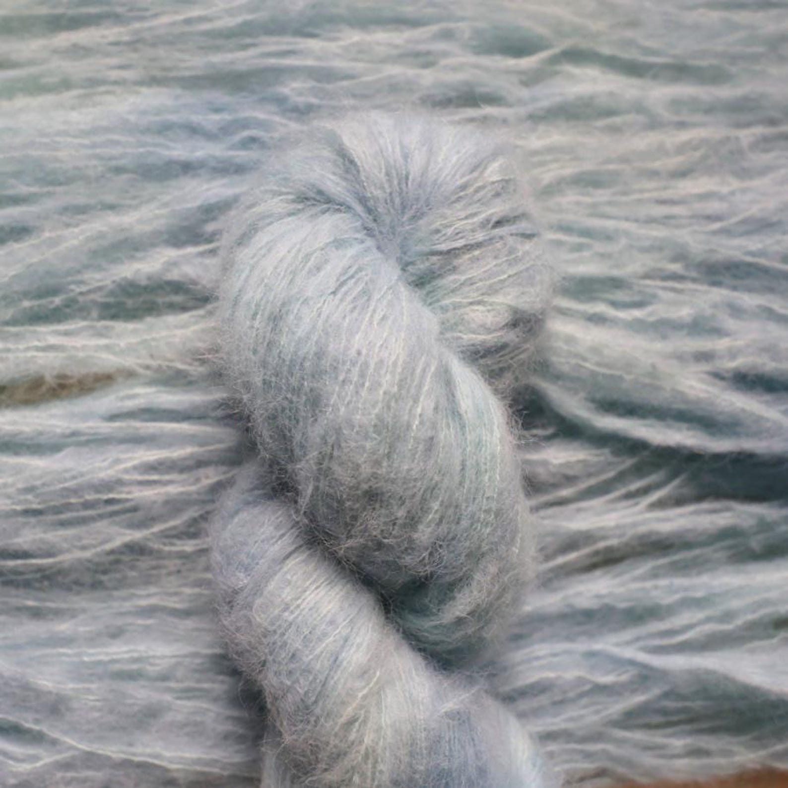 Powder Blue - Hand Dyed Baby Suri Alpaca & Silk Yarn, Australian Merino ...