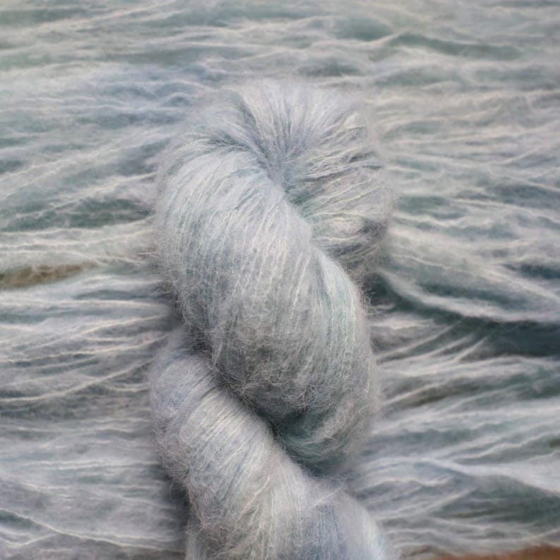 Powder Blue - Hand Dyed Baby Suri Alpaca & Silk Yarn, Australian Merino ...