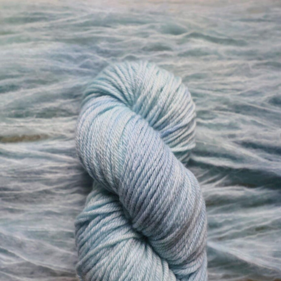 Powder Blue - Hand Dyed Baby Suri Alpaca & Silk Yarn, Australian Merino ...