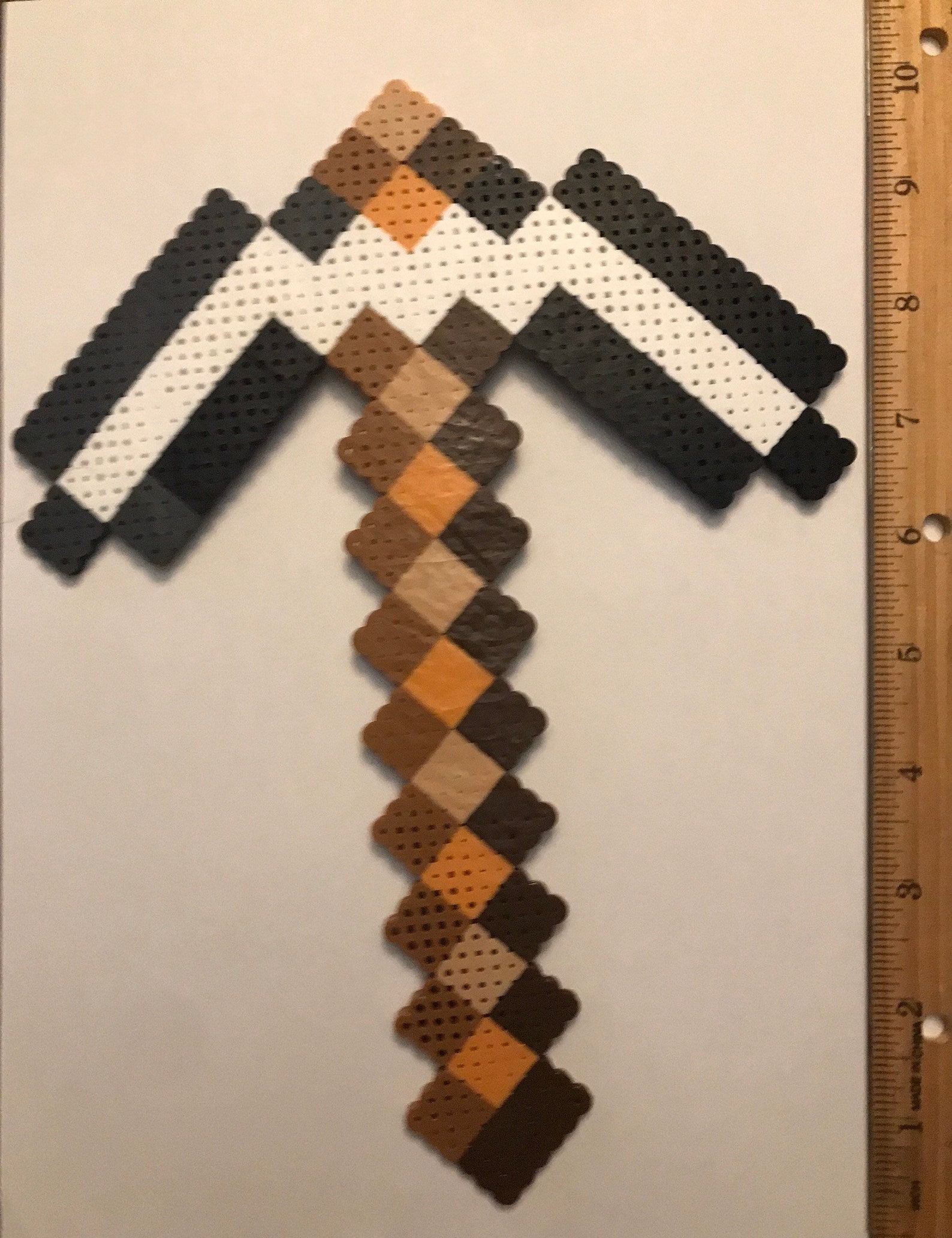 Oversized Perler Bead Minecraft Iron Pickaxe | Etsy