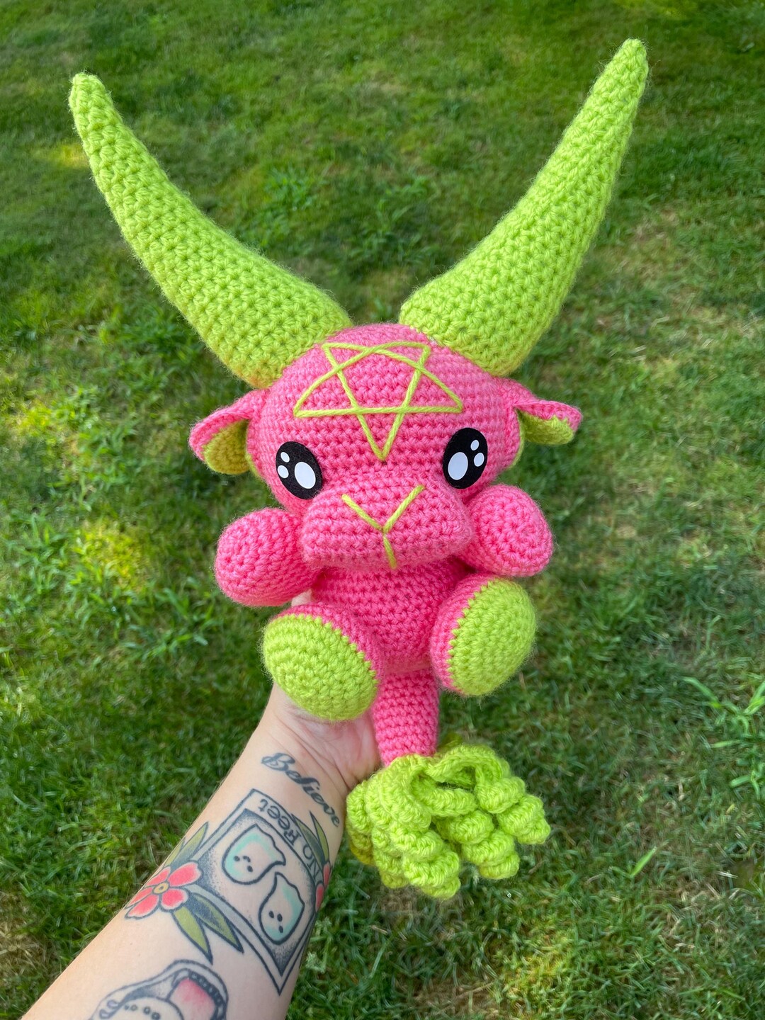 Pink and Green Baphomet - Etsy