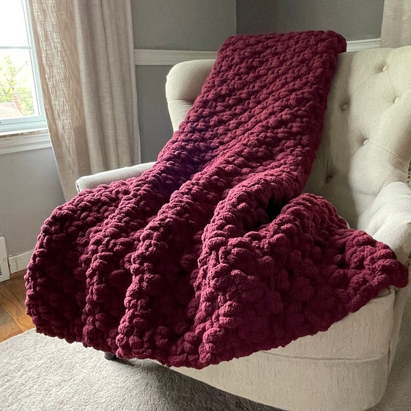Burgundy Throw - Etsy