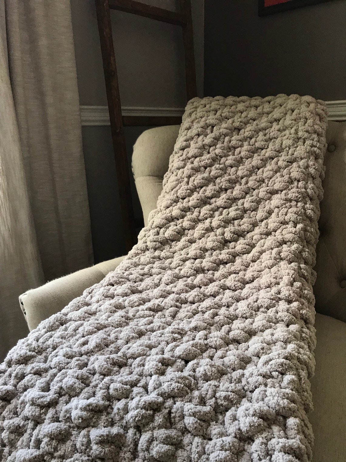 Gray Blanket - Chunky Knit Blanket - Soft Knit Throw - Super Chunky ...