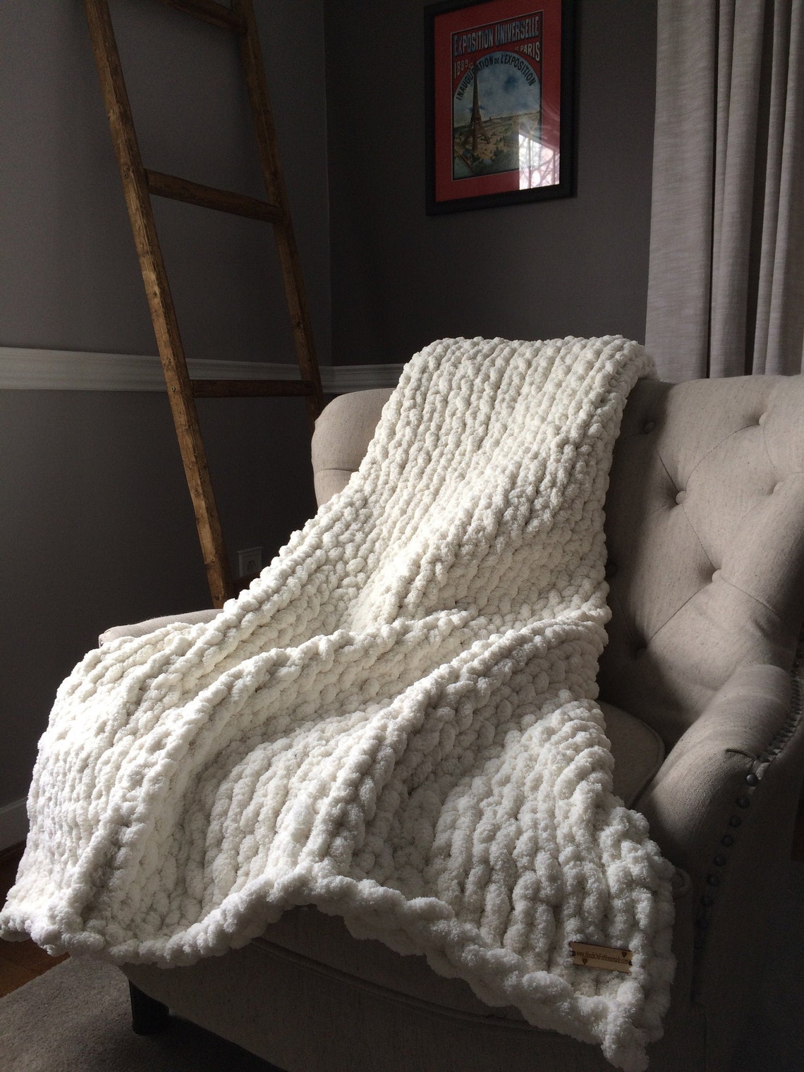 Ivory Chunky Knit Blanket Super Soft Knit Throw Chunky | Etsy